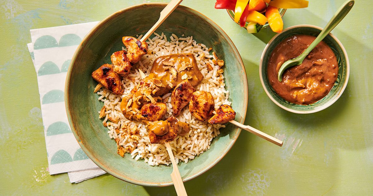Saté ajam: recept voor Indische kipsaté - Lassie rijst
