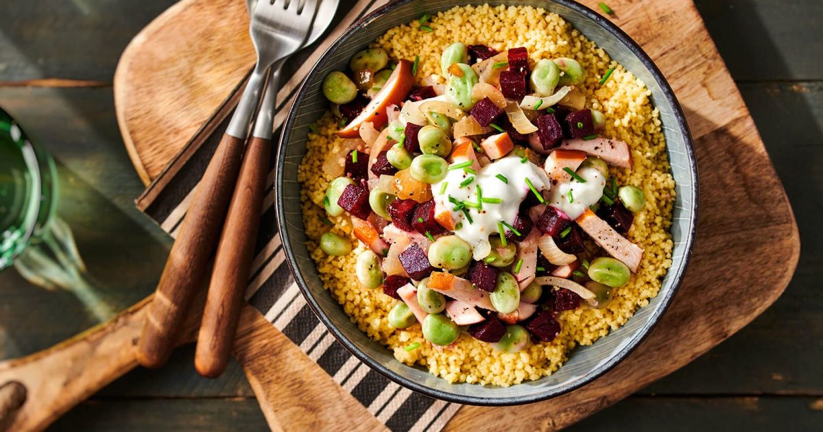 Voorgestoomde bulgur met gerookte kip - Lassie rijst