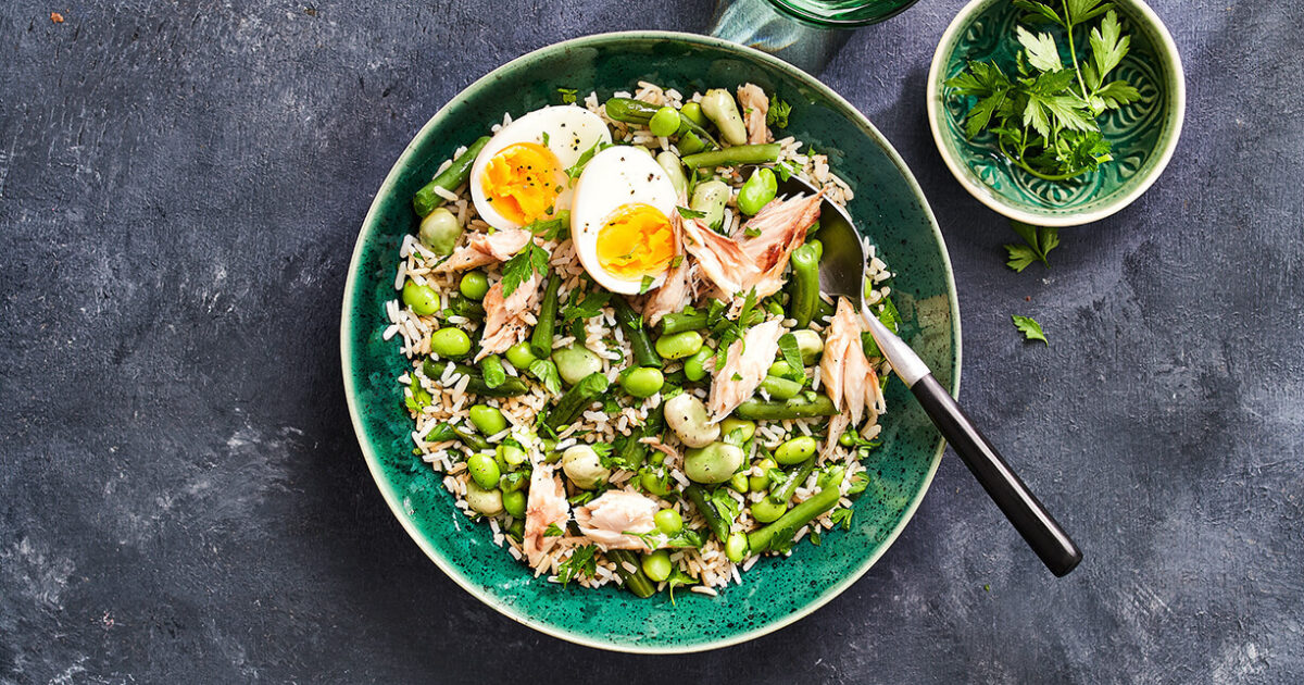 Groene-bonenrijst met gerookte makreel | Recept - Lassie rijst