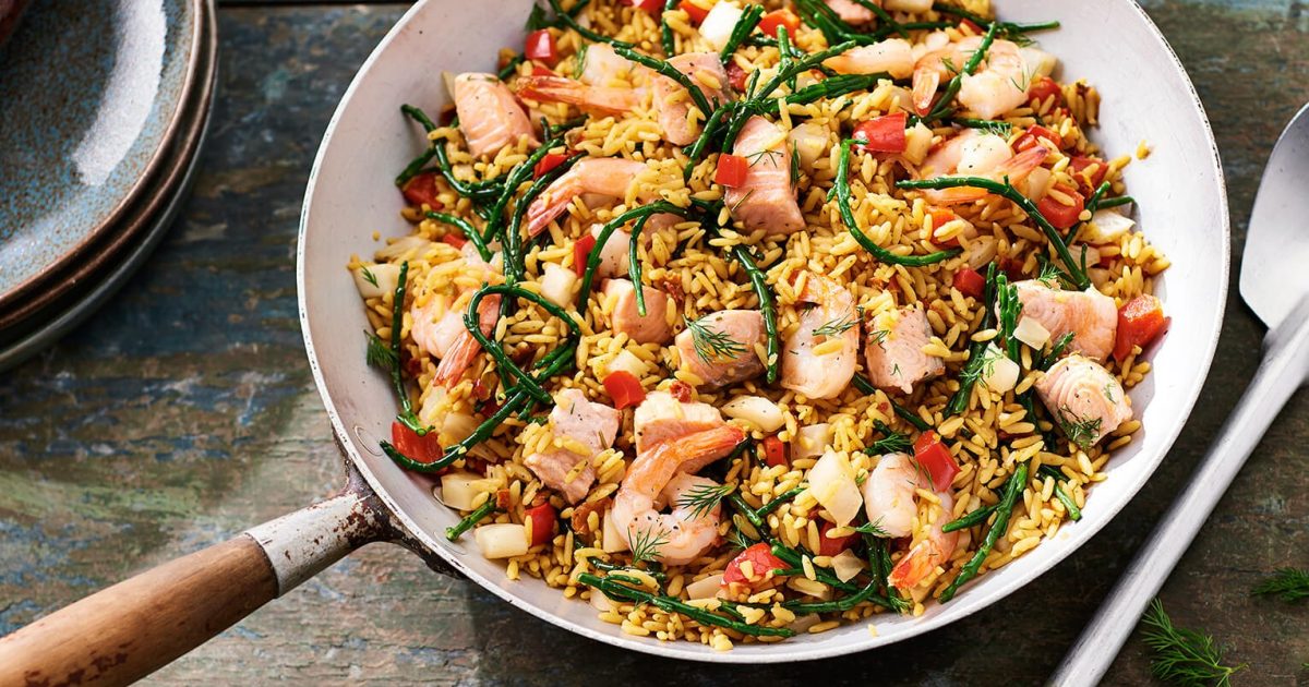 Pronto Paella met zalm, venkel en zeekraal - Lassie rijst
