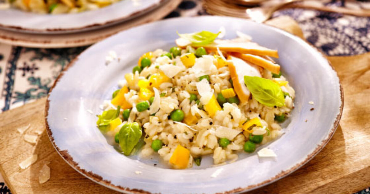 Risotto met doperwtjes en gerookte kip | Recept - Lassie rijst
